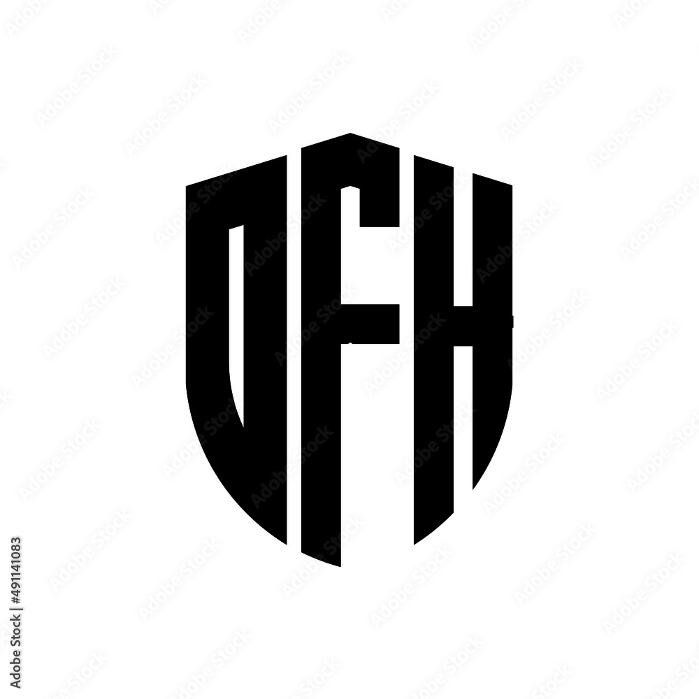DFH letter logo design. DFH modern letter logo with black background ...