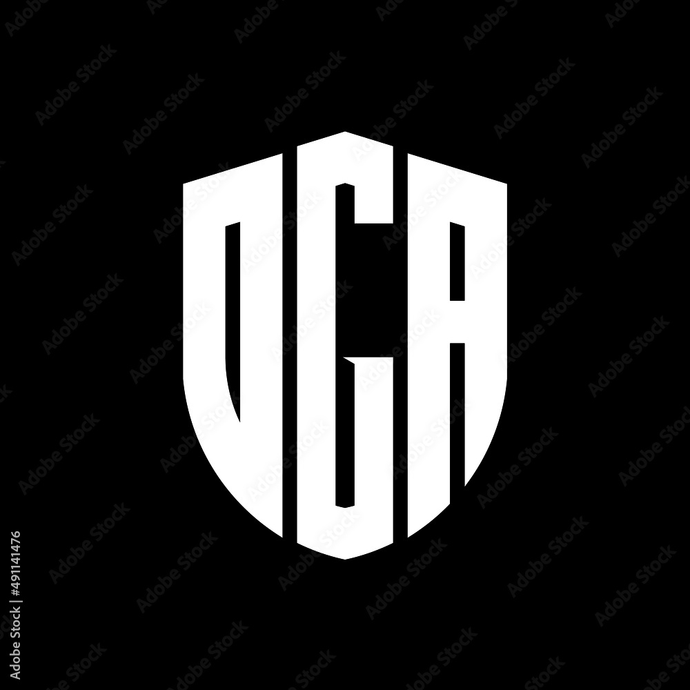 DGA letter logo design. DGA modern letter logo with black background ...