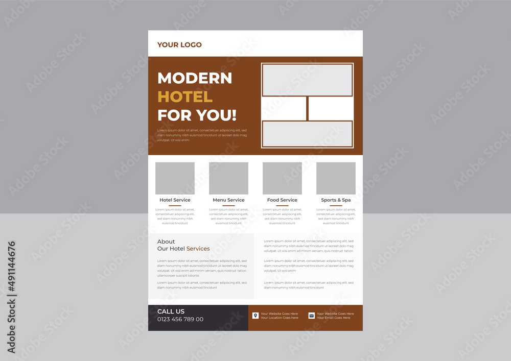 Hotel service flyer template, Best hotel service flyer template design ...