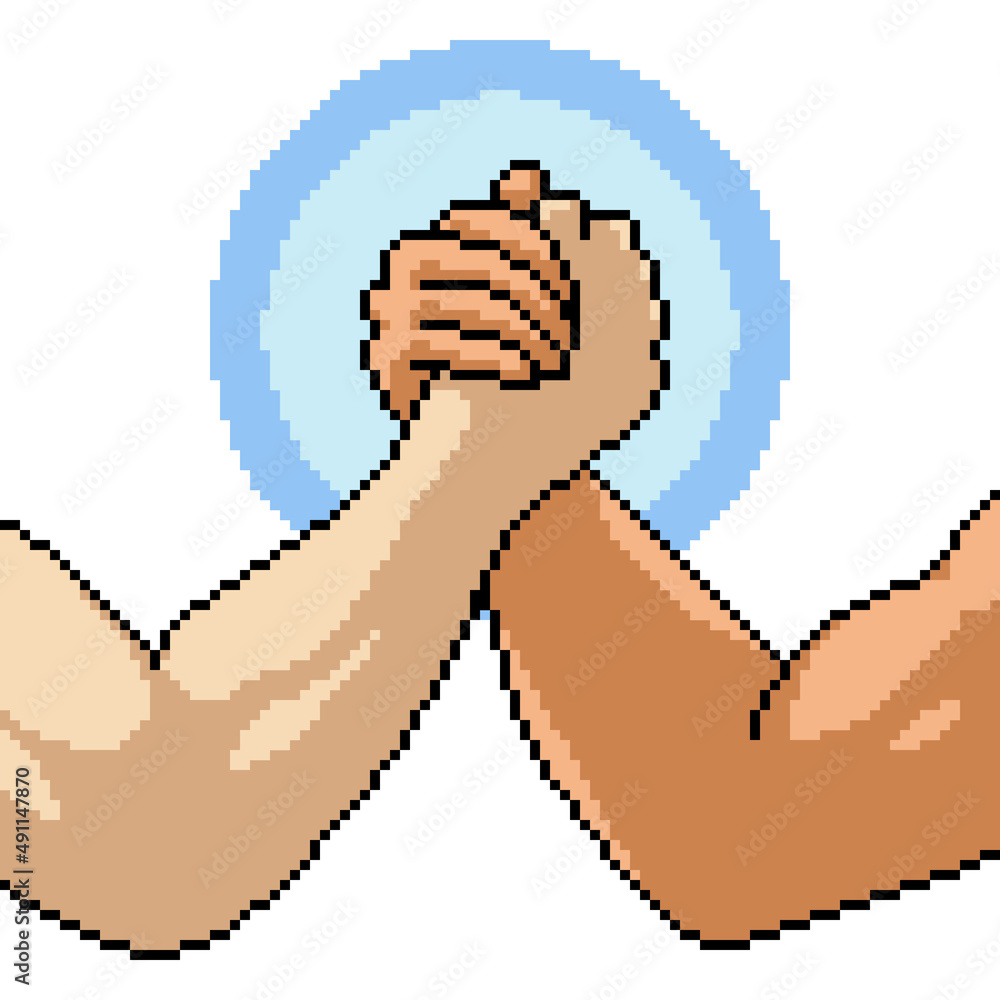 pixel art ally hand hold Stock Vector | Adobe Stock