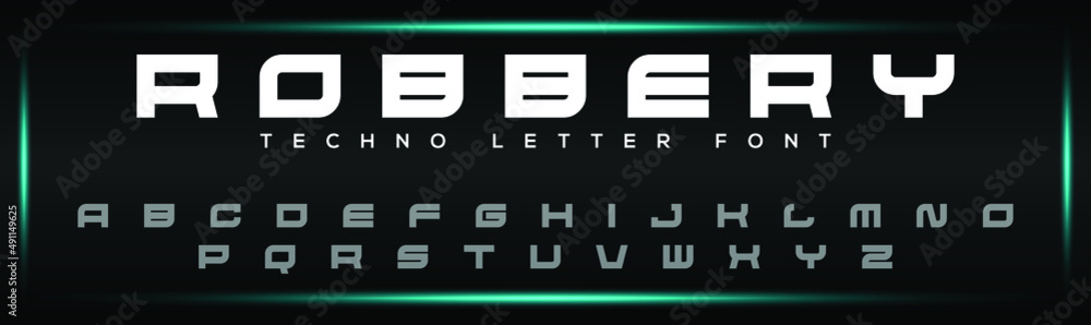 ROBBERY luxury classic tech sports letter set design. Modern minimal ...
