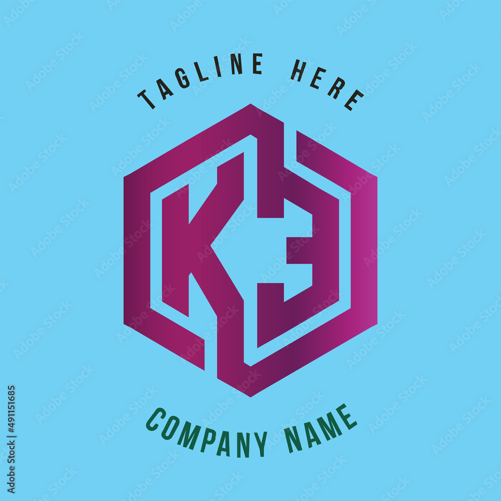 K3 lettering logo is simple, easy to understand and authoritative Stock ...