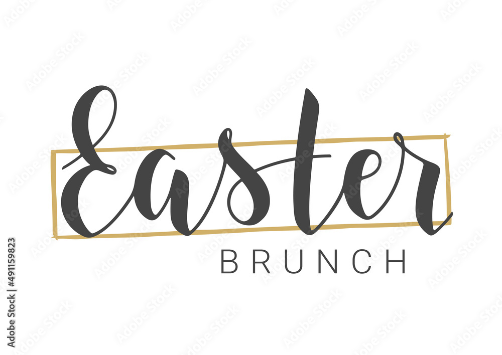Vector Stock Illustration. Handwritten Lettering of Easter Brunch ...