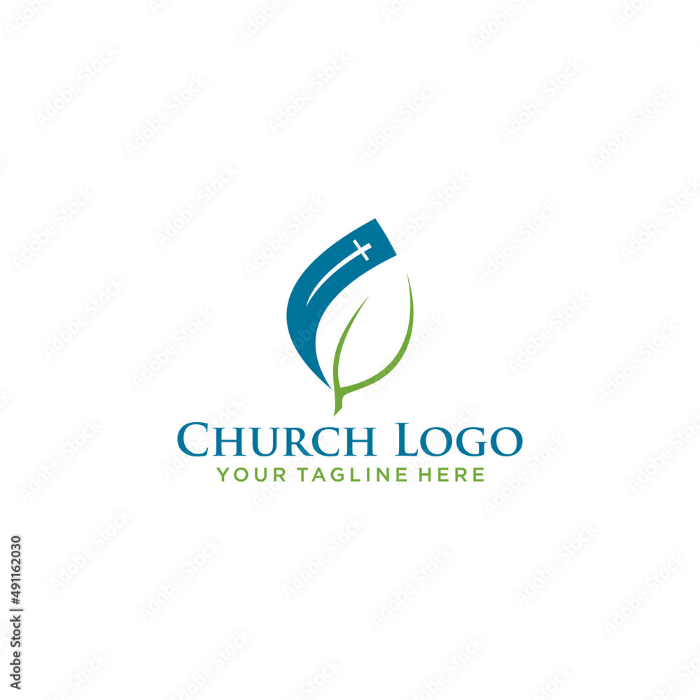 Church Healthy Logo Sign Design Stock Vector | Adobe Stock