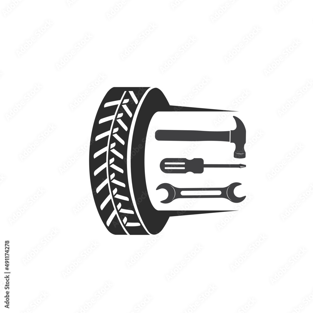 car tire repair vector icon illustration concept design Stock Vector ...