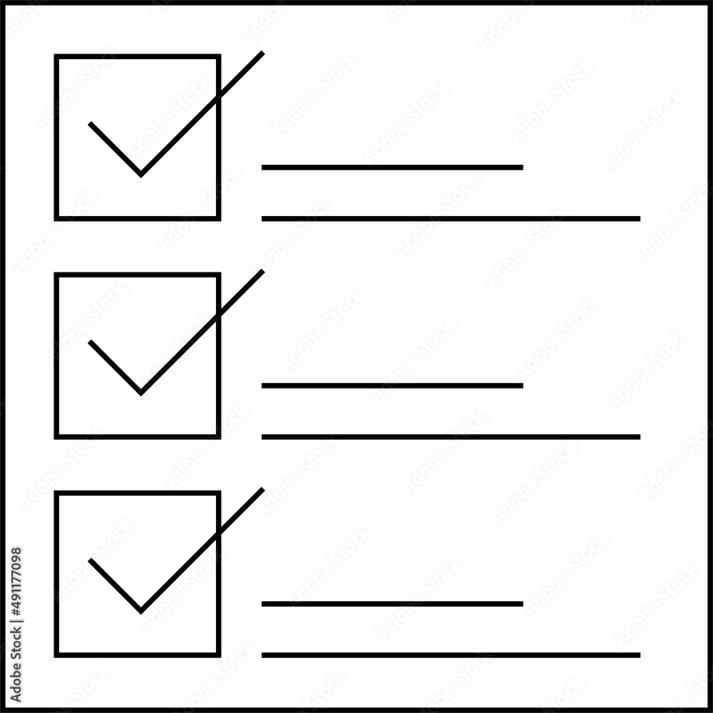 check list flat thin line icon with editable strokes. Stock Vector ...