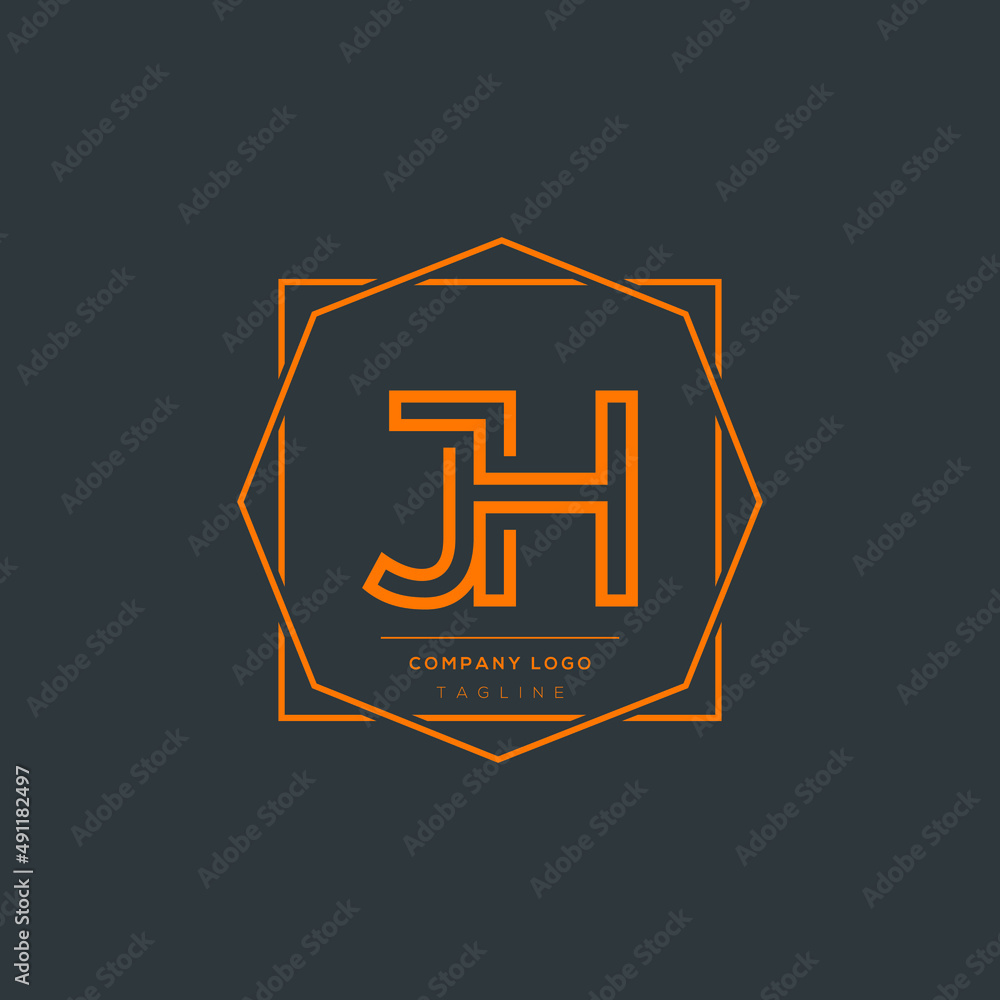 Minimal Luxury JH logo design, initial based vector icon illustrations ...