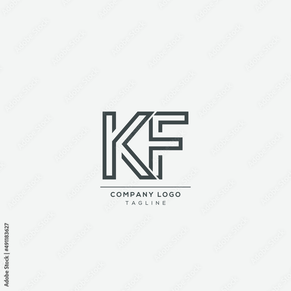 Alphabet letter icon logo KF Stock Vector | Adobe Stock