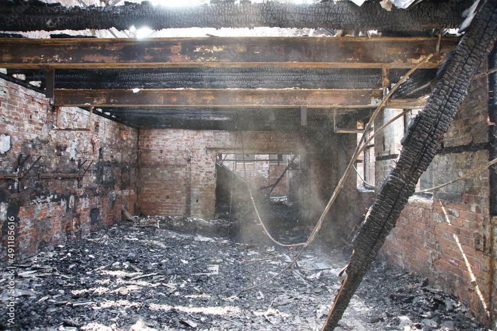 Ukraine war, Russian military attack on civilian buildings, bombed out ...