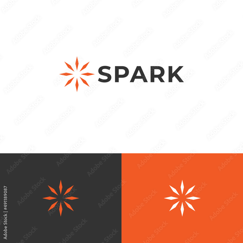 Spark logo design concept. Night company brand logomark illustration ...