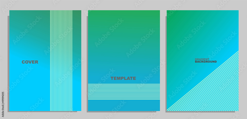 set of modern book cover designs on gradient background. templates ...