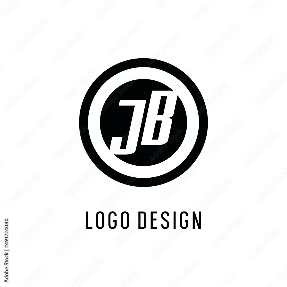 Initial JB logo concentric circle line, clean and simple monogram logo style Stock Vector ...
