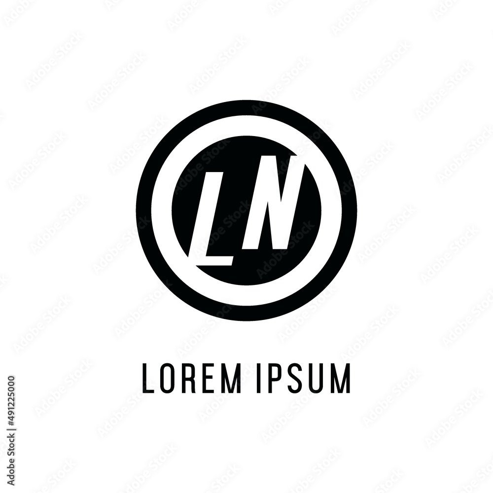 Initial LN logo concentric circle line, clean and simple monogram logo style Stock Vector ...