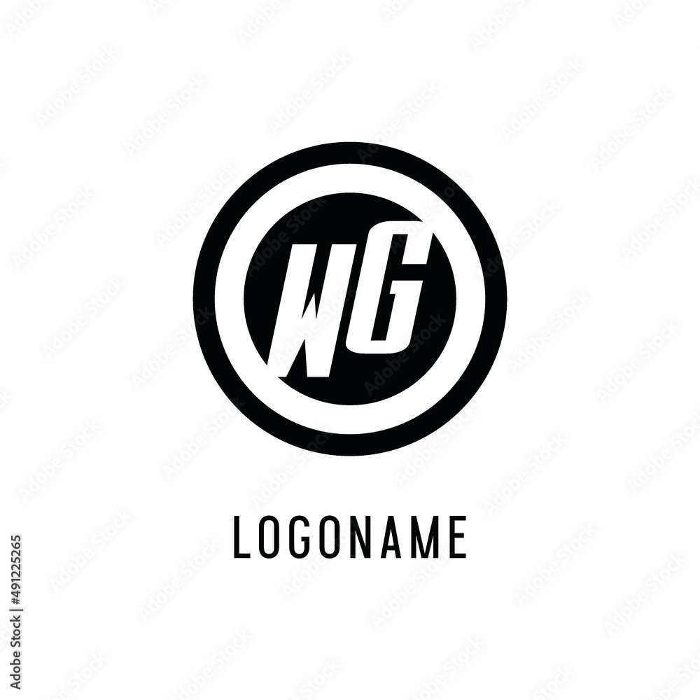 Initial WG logo concentric circle line, clean and simple monogram logo style Stock Vector ...