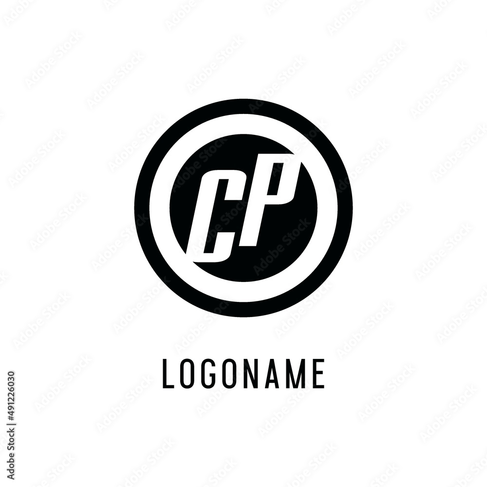 Initial CP logo concentric circle line, clean and simple monogram logo style Stock Vector ...