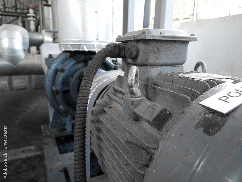The eye bolt is installed in the body of the electric motor pump. Stock ...