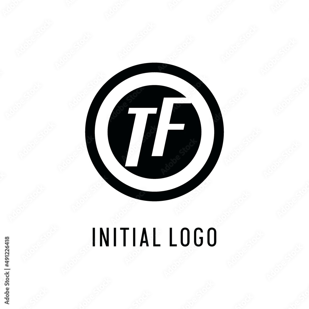 Initial TF logo concentric circle line, clean and simple monogram logo style Stock Vector ...