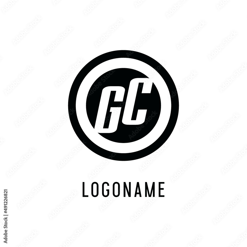 Initial GC logo concentric circle line, clean and simple monogram logo style Stock Vector ...