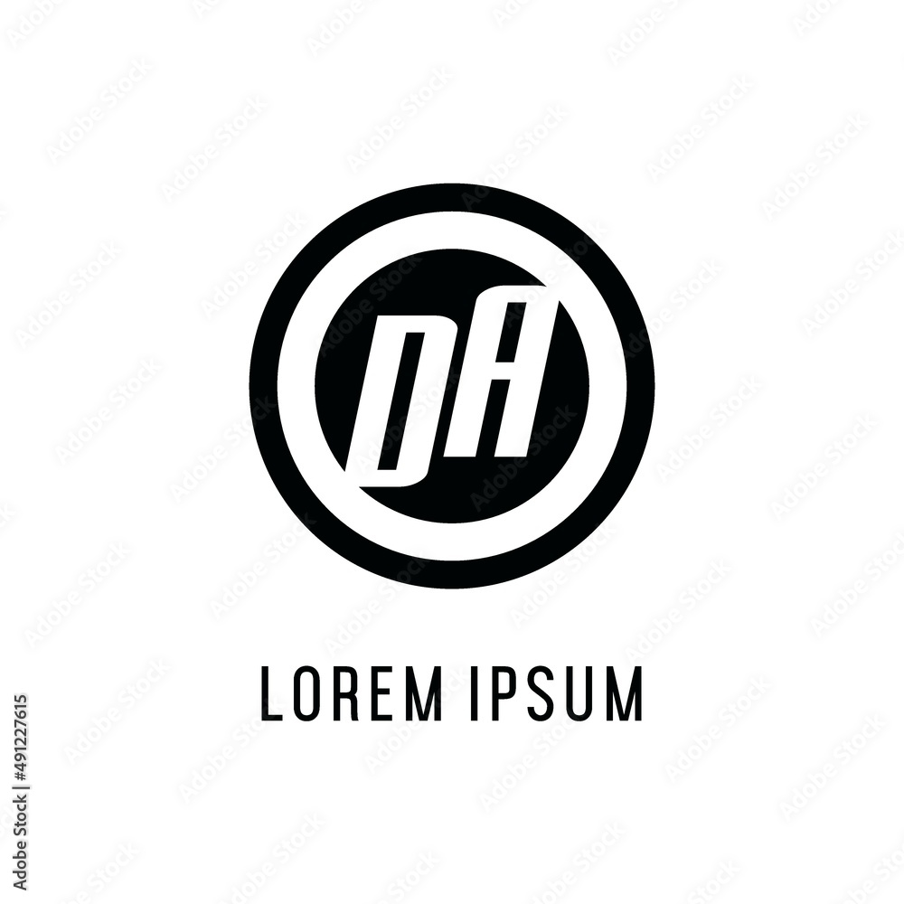 Initial DA logo concentric circle line, clean and simple monogram logo style Stock Vector ...