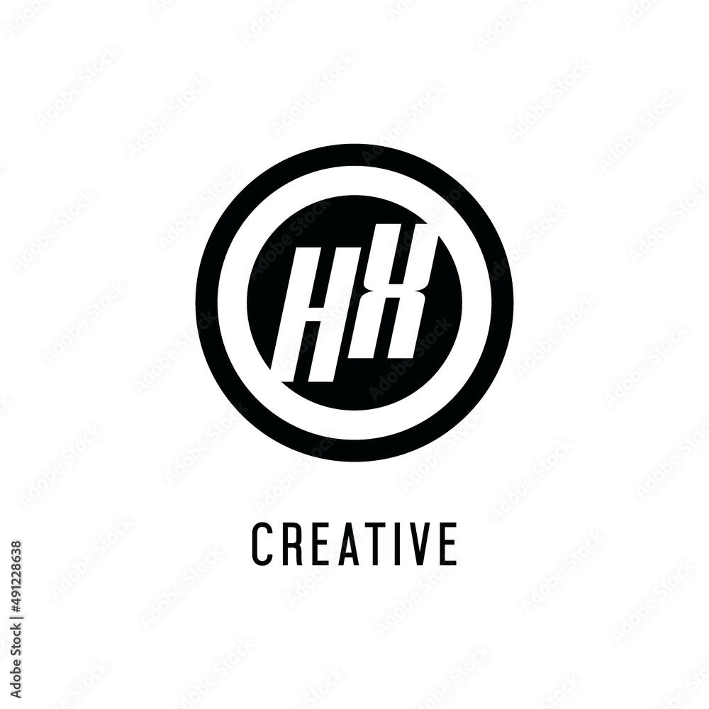 Initial HX logo concentric circle line, clean and simple monogram logo style Stock Vector ...
