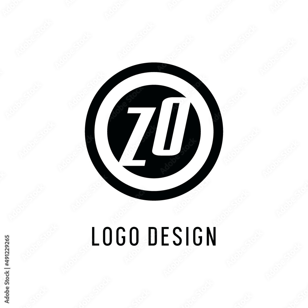 Initial ZO logo concentric circle line, clean and simple monogram logo style Stock Vector ...