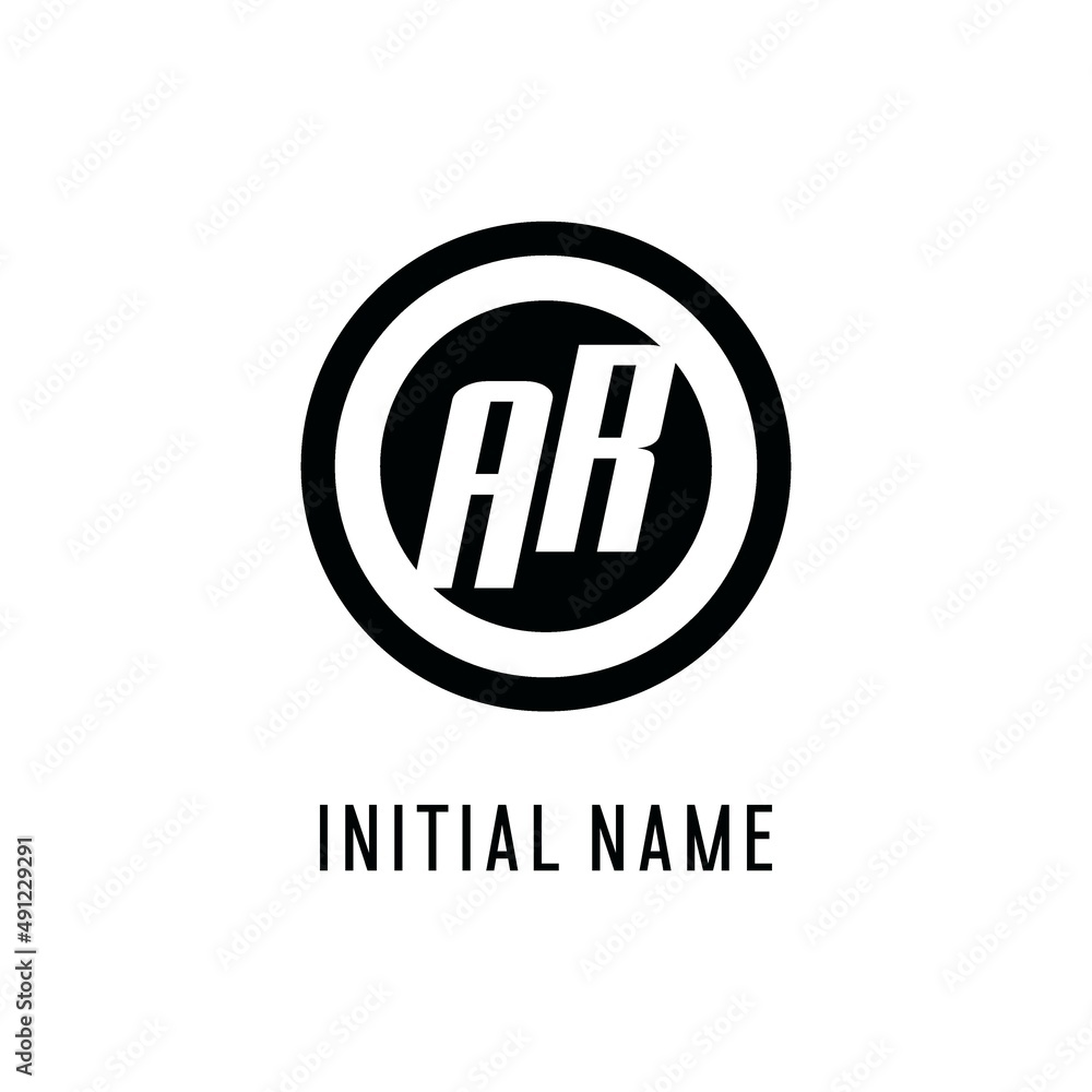 Initial AR logo concentric circle line, clean and simple monogram logo style Stock Vector ...