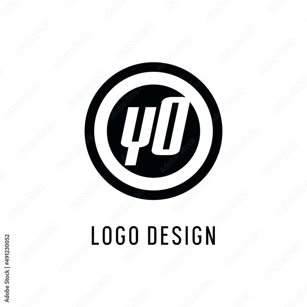 Initial Yo Logo Concentric Circle Line Clean And Simple Monogram Logo