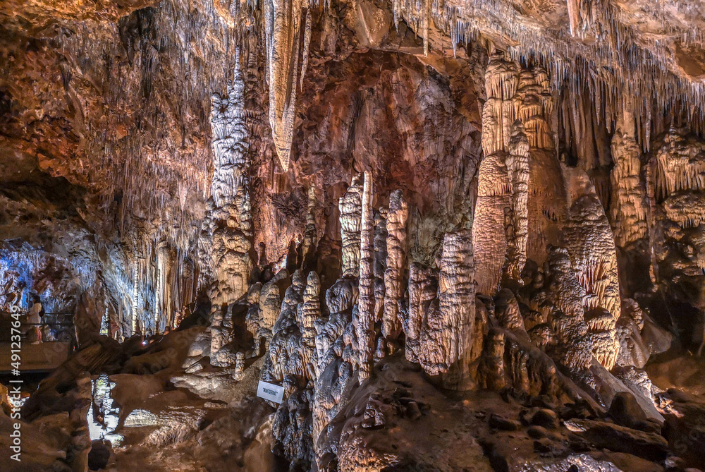 Cave in French Pyrenees full of stalagmites and stalactites beautiful ...