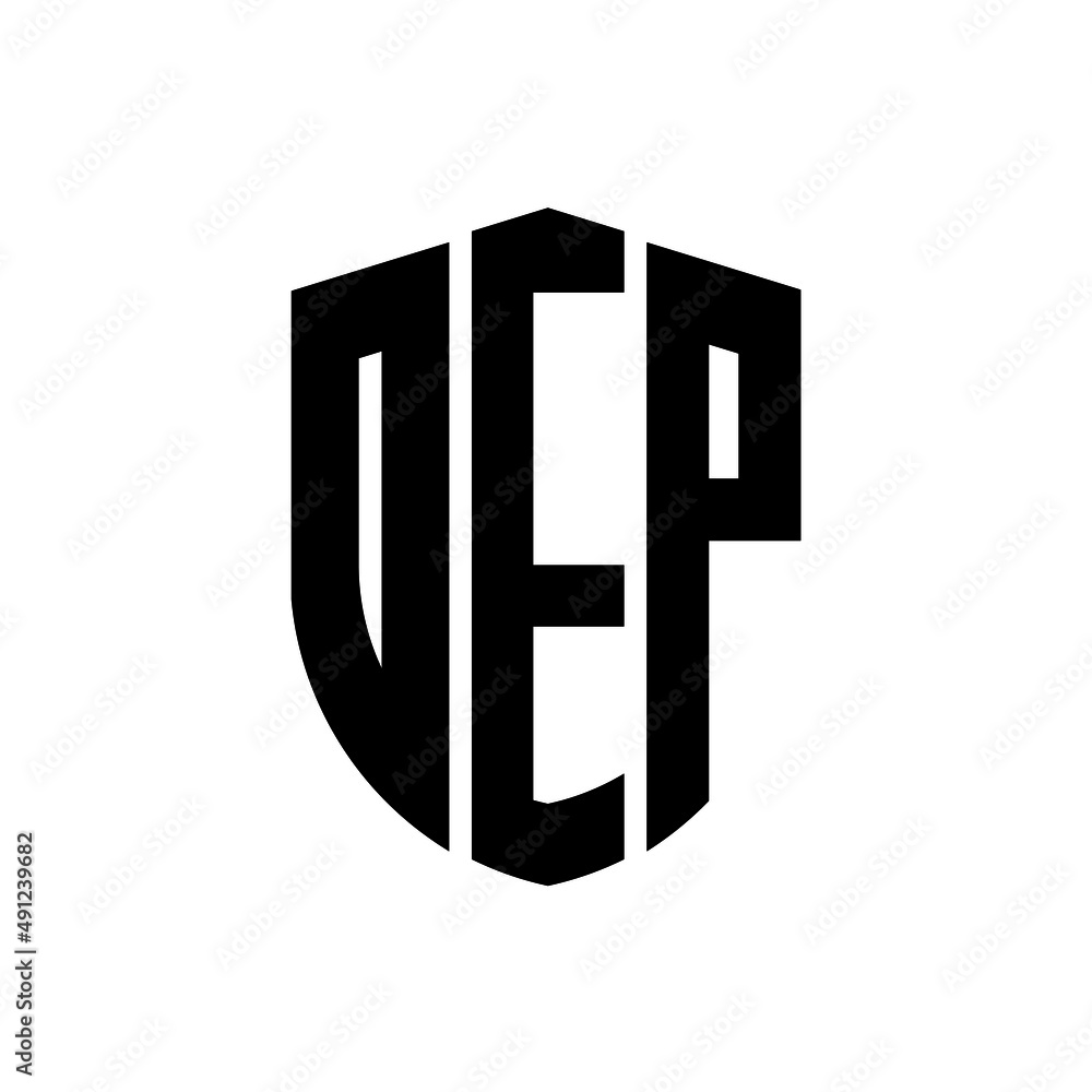 OEP letter logo design. OEP modern letter logo with black background ...