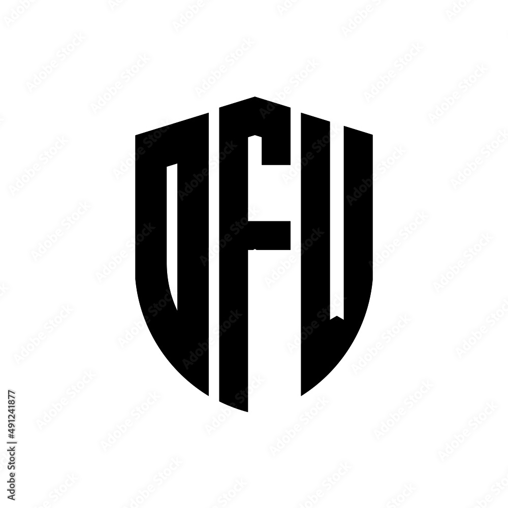 OFW letter logo design. OFW modern letter logo with black background ...