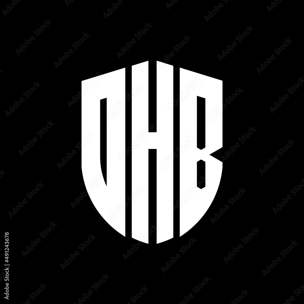 OHB letter logo design. OHB modern letter logo with black background ...