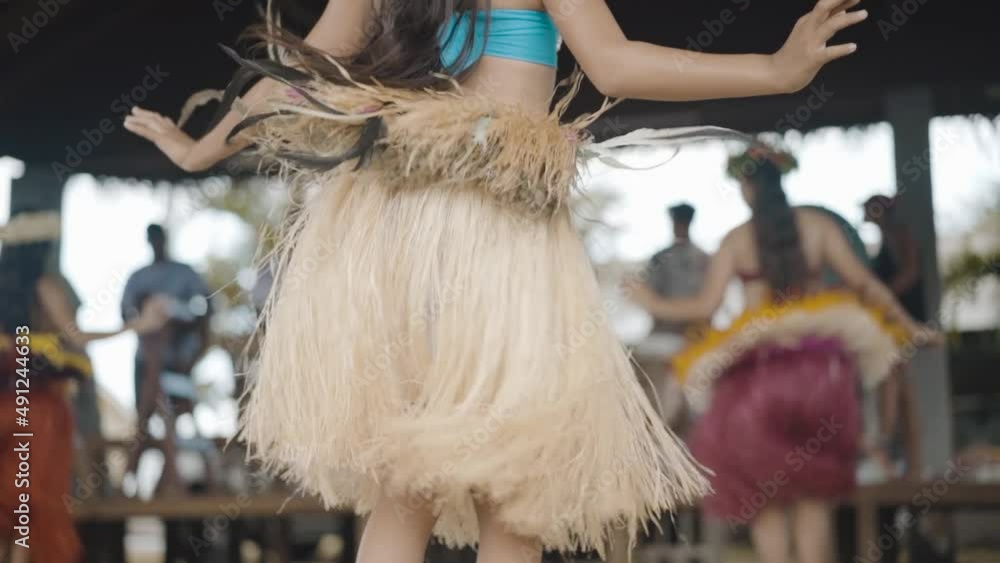 A young dancer dances a traditional cook island dance in Rarotonga ...