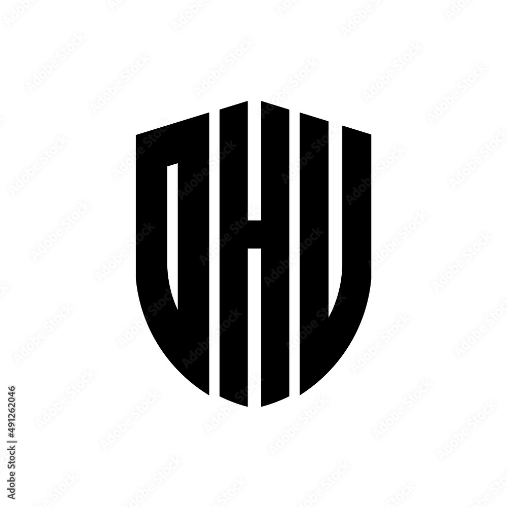 OHV letter logo design. OHV modern letter logo with black background ...