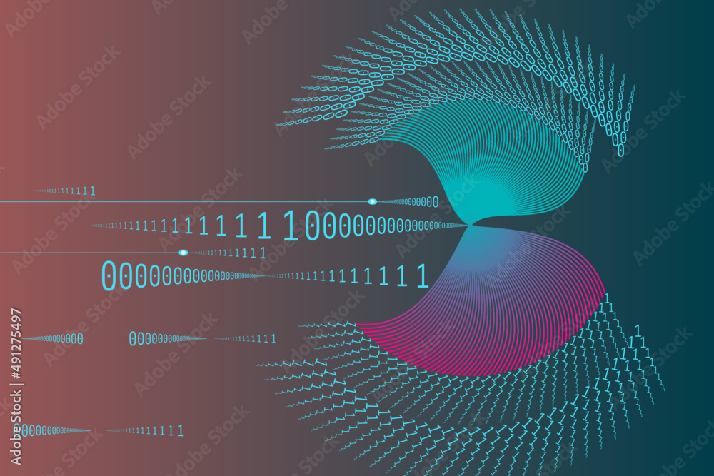Binary code background. Big data visualization background. Big data ...