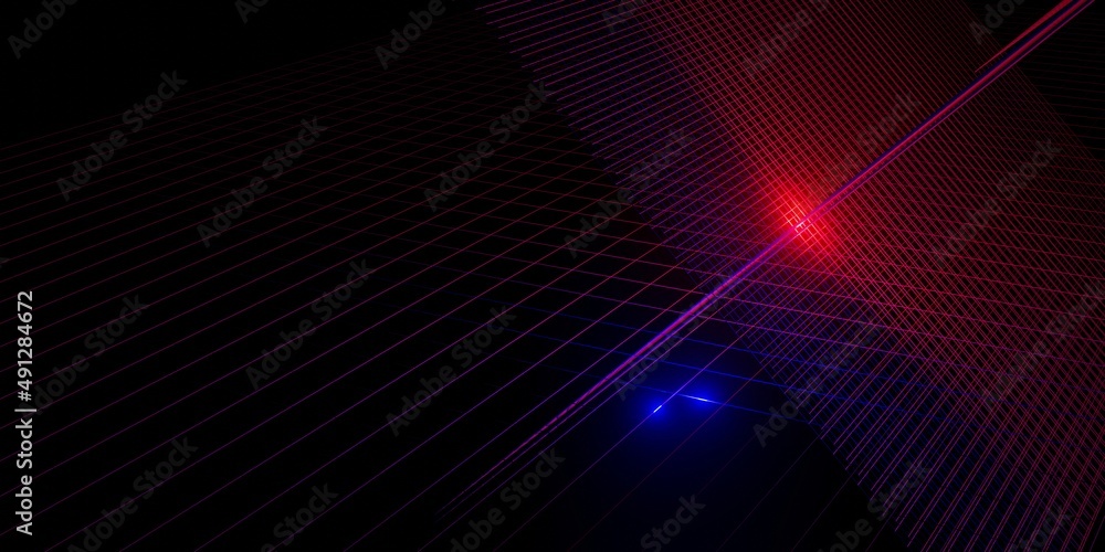 neon light laser background 80s neon grid 3d illustration Stock ...