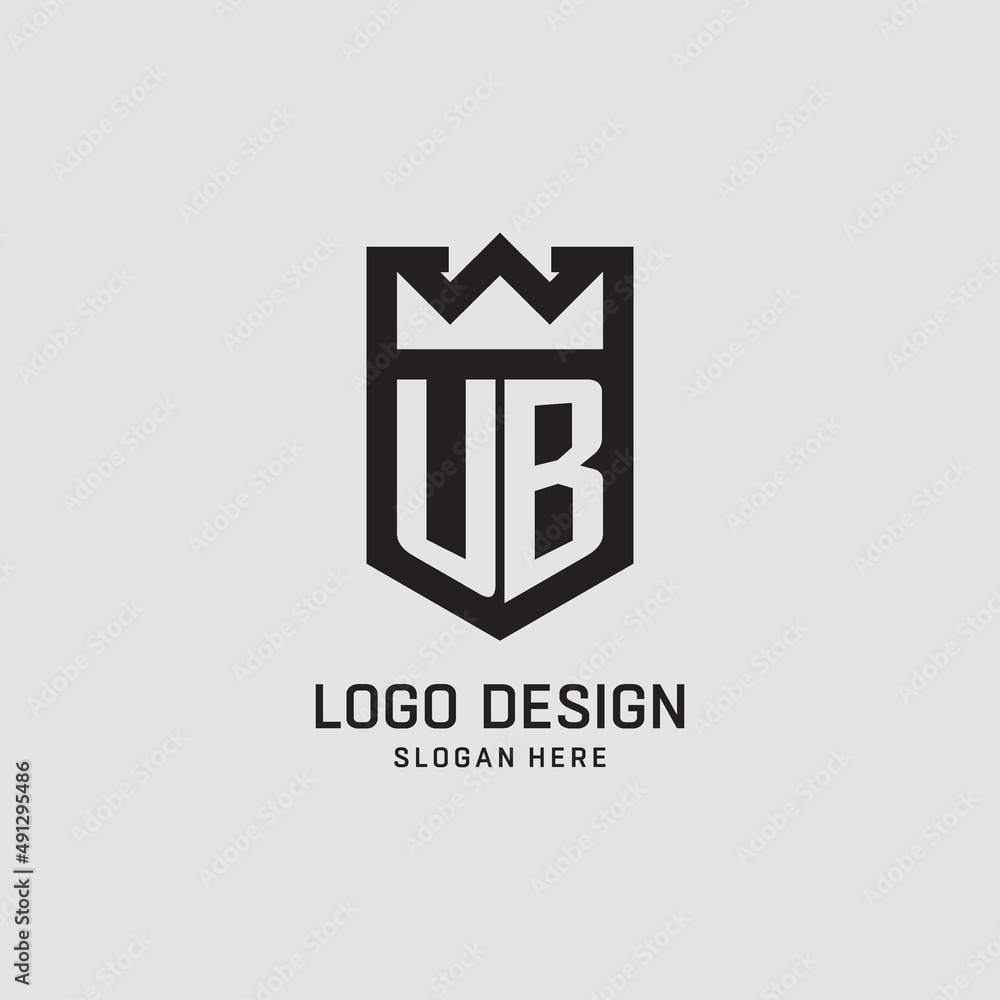 Initial UB logo shield shape, creative esport logo design Stock Vector ...