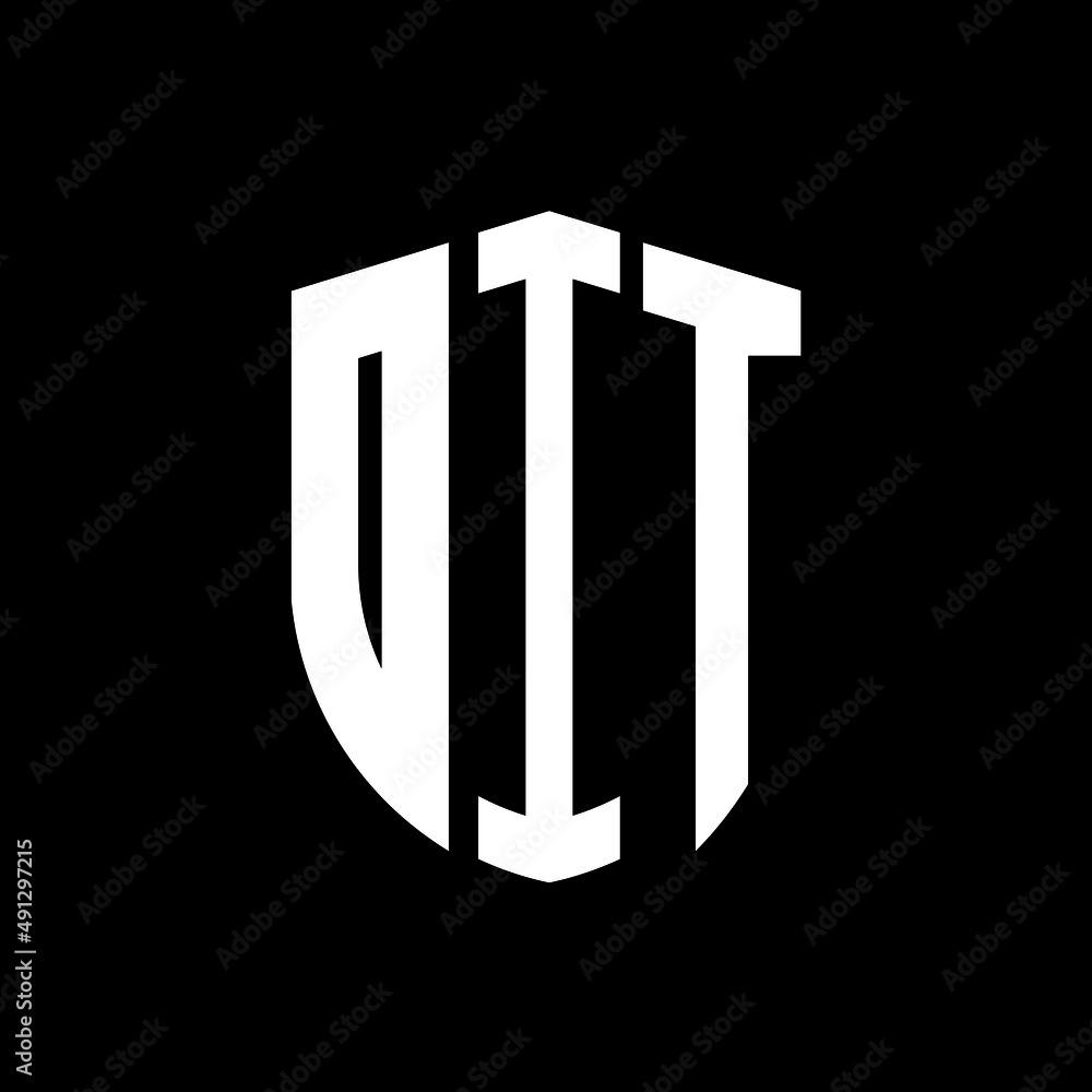 DIT letter logo design. DIT modern letter logo with black background ...