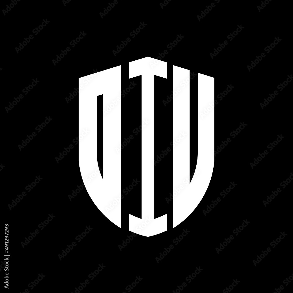 DIU letter logo design. DIU modern letter logo with black background ...