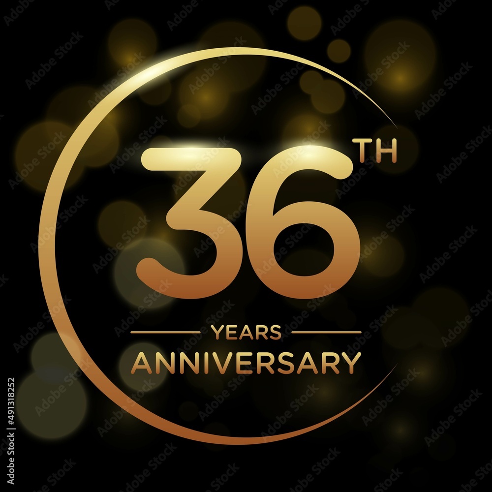 36 years anniversary celebration. Anniversary logo with ring and ...