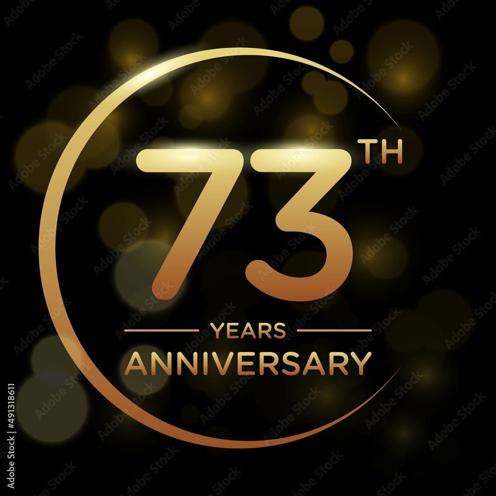 73 years anniversary celebration. Anniversary logo with ring and ...