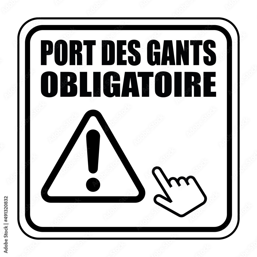 Logo port des gants obligatoire. Stock Vector | Adobe Stock Logo port des gants obligatoire. Stock Vector | Adobe Stock