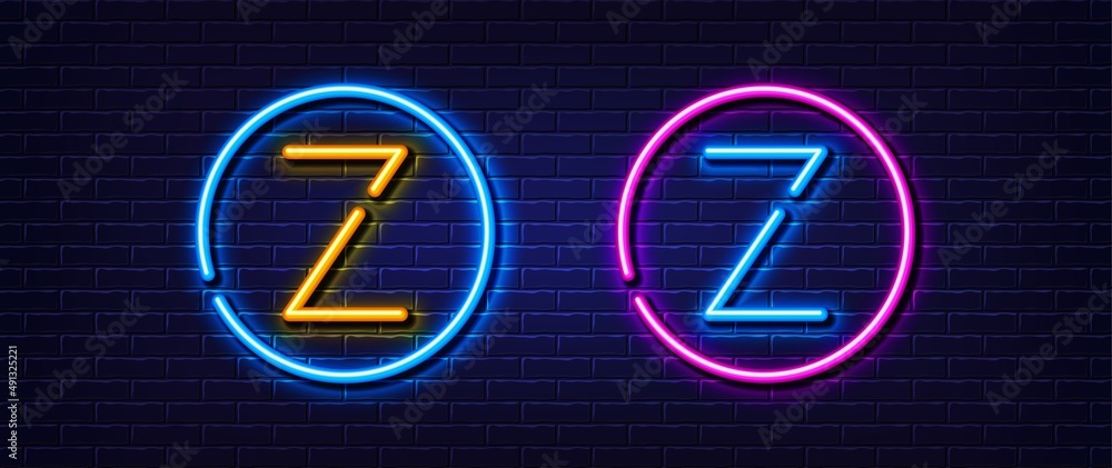 Initial letter Z icon. Neon light line effect. Line typography ...