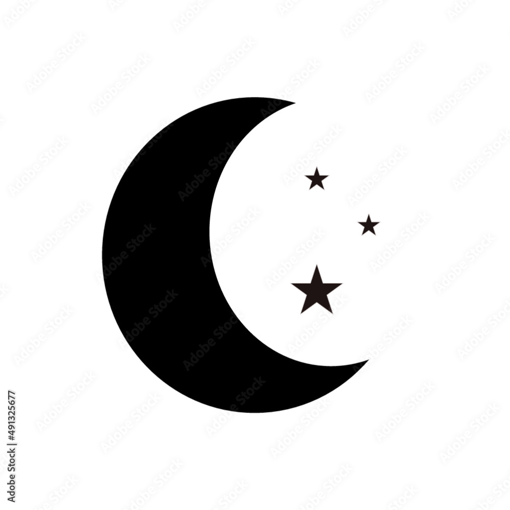 Ikona księżyc, noc Stock Vector | Adobe Stock