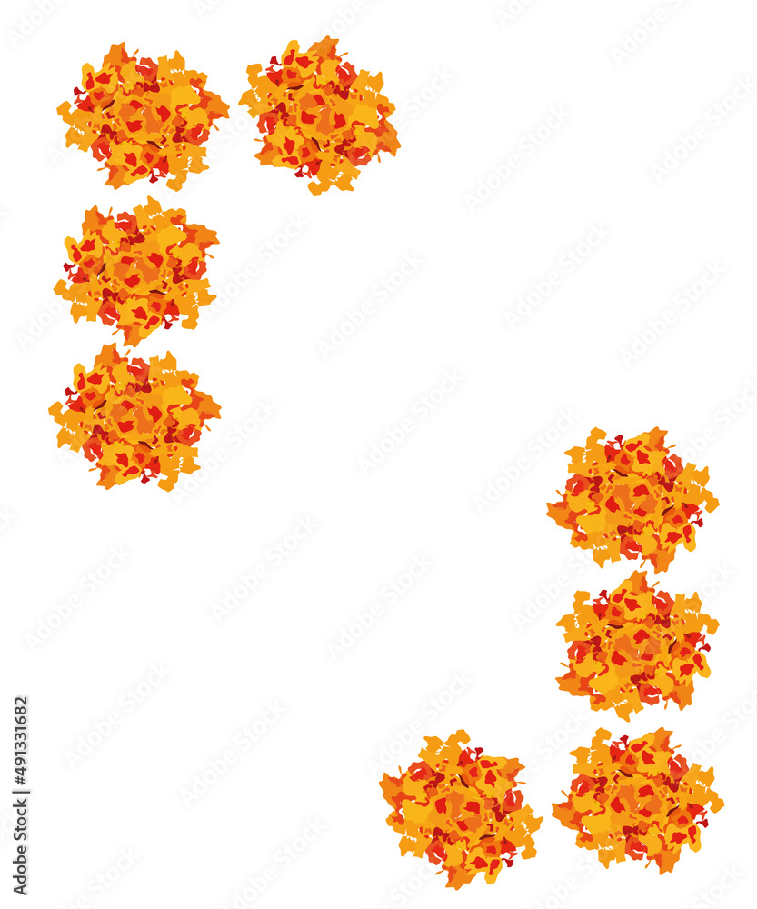 Marco flor de cempasúchil, tradiciones mexicanas. Stock Illustration ...