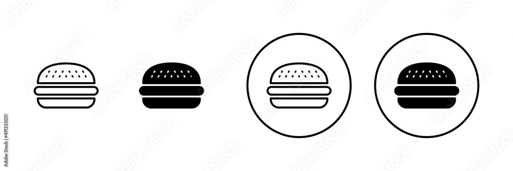 Burger icons set. burger sign and symbol. hamburger Stock Vector ...