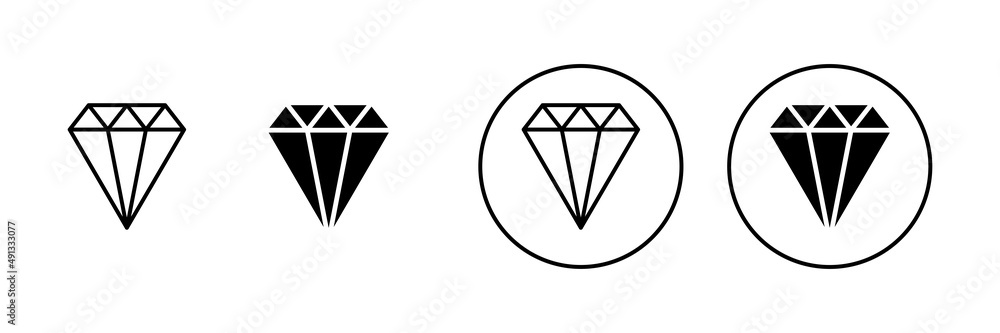 Diamond icons set. diamond gems sign and symbol Stock Vector | Adobe Stock