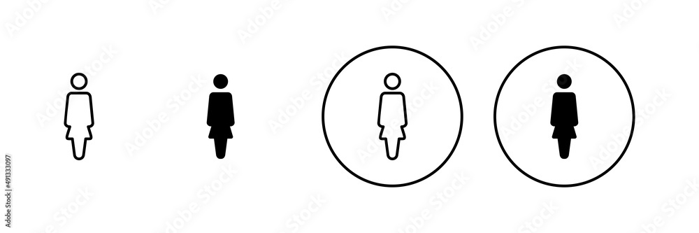 Female icons set. woman sign and symbol Stock Vector | Adobe Stock