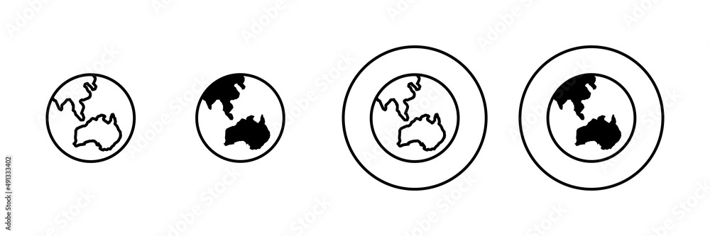 World map set. Worldmap sign and symbol. Globe icon Stock Vector ...