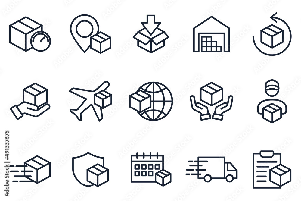 set of Delivery elements symbol template for graphic and web design ...