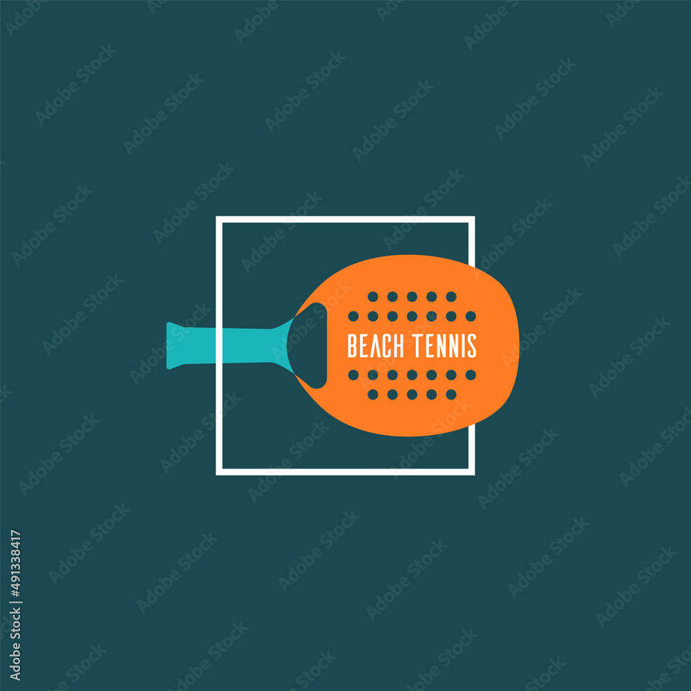 Beach tennis. Logo template. Stock Vector | Adobe Stock